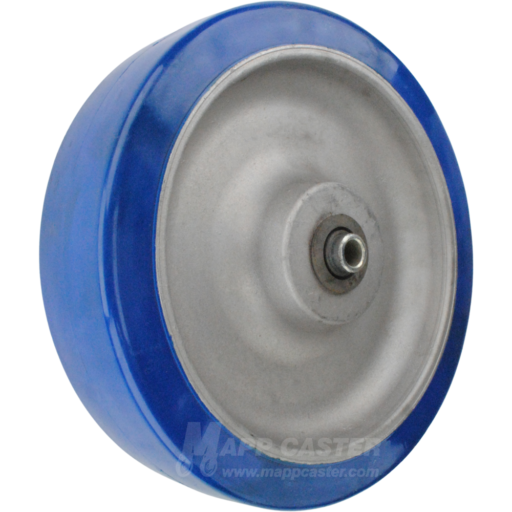 10" x 2-1/2" Blue Poly on Aluminum Wheel w/ Roller Bearings & Spanner ...