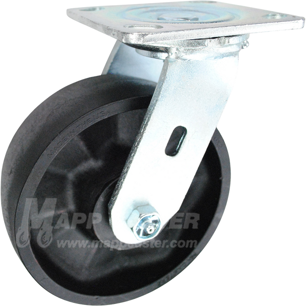6" x 2" High Temp Nylon Wheel Swivel Caster - 1,200 Lbs Capacity - Mapp ...