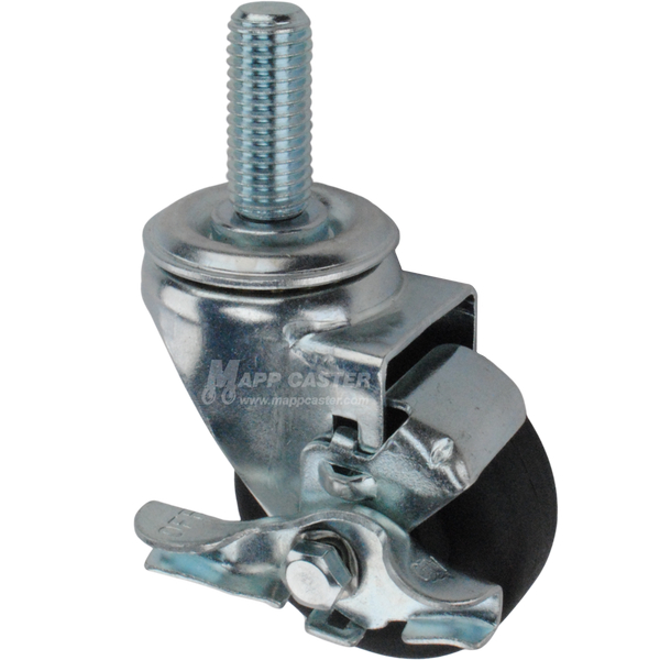3" High Temp Nylon Swivel Brake Caster, 3/4"-10 Stem, 350 Lbs Capacity ...