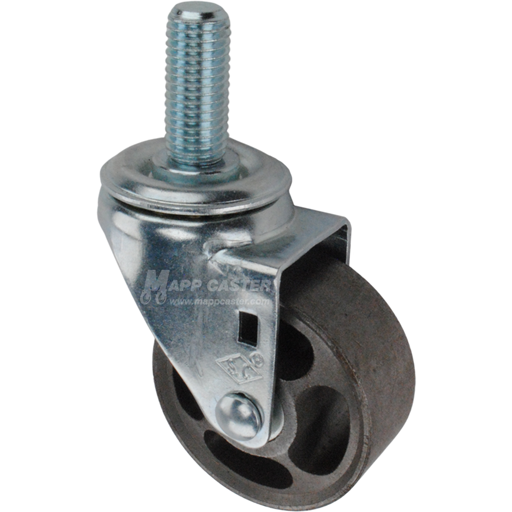 3" Sintered Steel Roller Bearing Wheel Caster w/ 3/4"-10 Stem, 300 Lbs ...