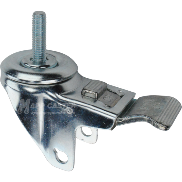 3" Total Lock Swivel Caster Rig, 7/16"-14 Threaded Stem, 350 Lbs Rated ...