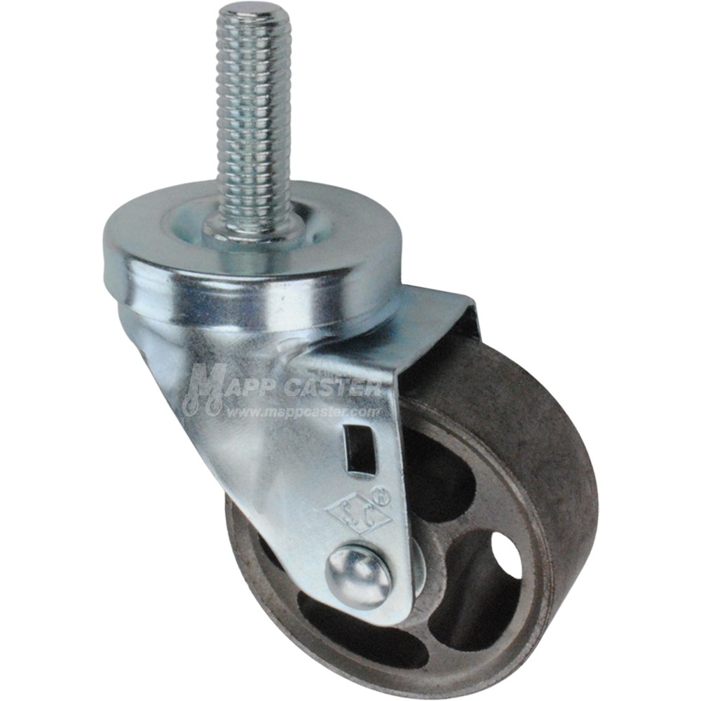 3" Sintered Steel Swivel Caster, 5/8"-11 Stem, Roller Bearing, 300 Lbs ...
