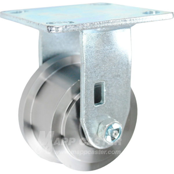4-1/8" x 1-7/8" Forged Steel V-Groove Wheel Kingpinless Swivel Caster ...