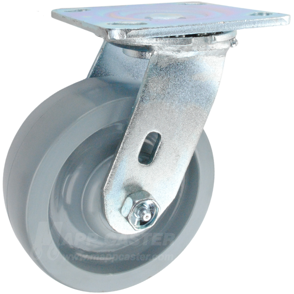 5" x 2" Grey Solid Polyurethane Wheel Swivel Caster - 1,000 Lbs Capaci ...