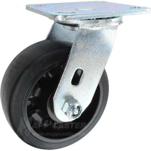 5" x 2" Rubber on Nylon Wheel Dumpster Caster Kit w/ Caster Pads - Mapp ...