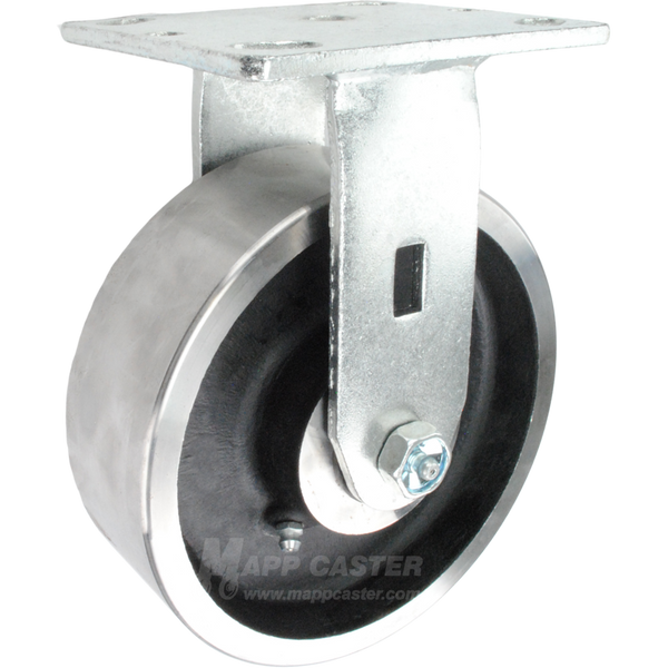 6" x 2" Forged Steel Wheel Kingpinless Rigid Caster - 2,000 Lbs Capaci ...