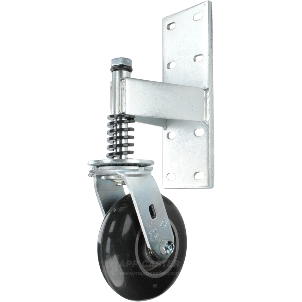 Heavy Duty Spring Loaded Gate Caster Cushion Rubber Wheel - 500# Cap ...