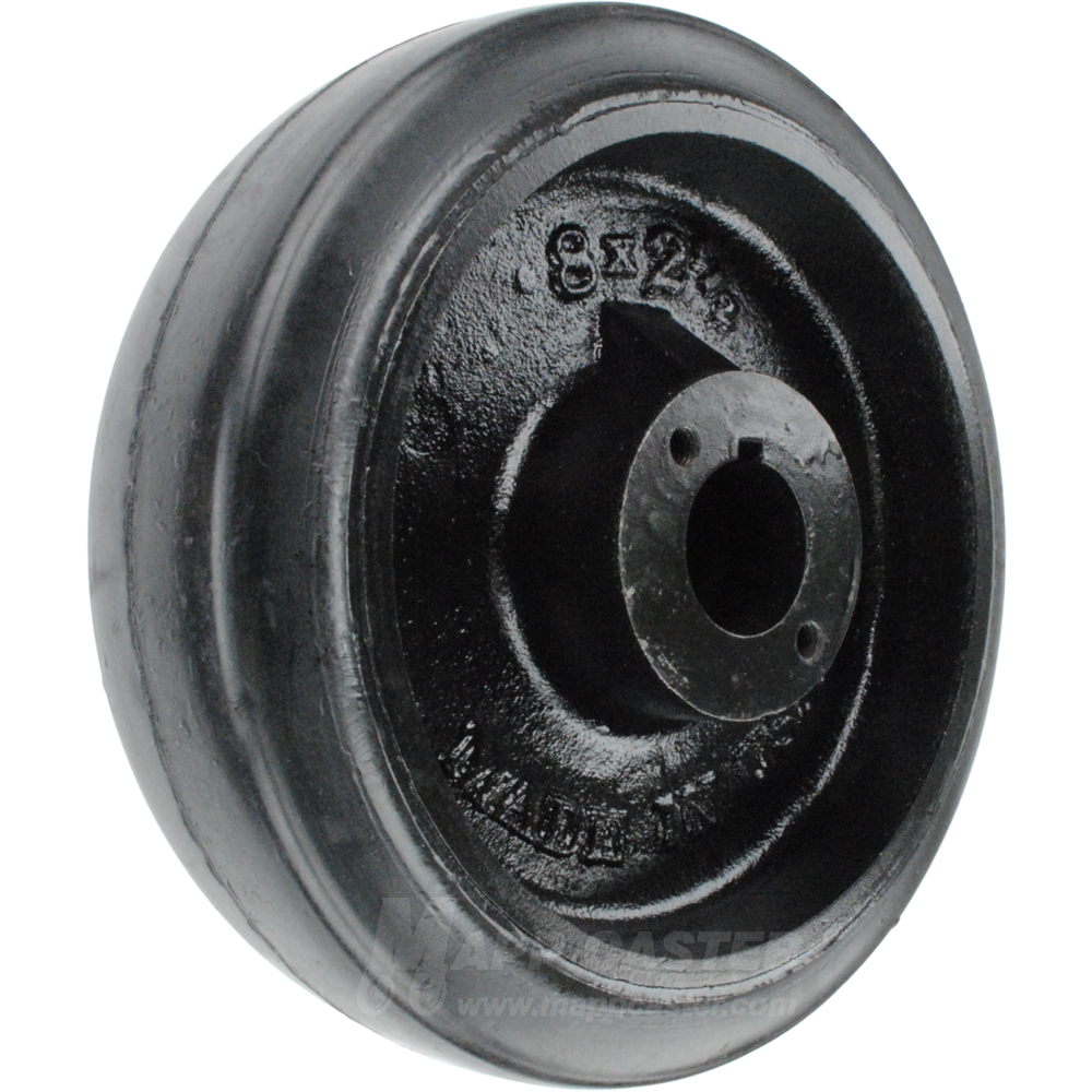 8" x 2-1/2" Rubber on Iron Keyed Wheel - 550 Lbs Capacity - Mapp Caster