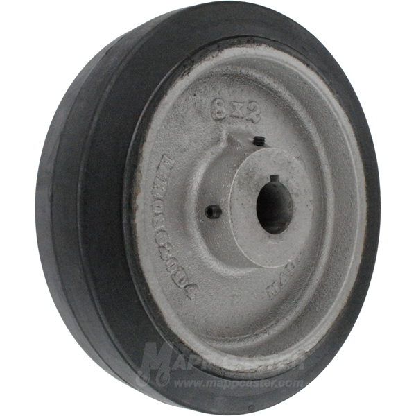 8" x 2" Rubber on Iron Keyed Wheel - 500 Lbs Capacity - Mapp Caster