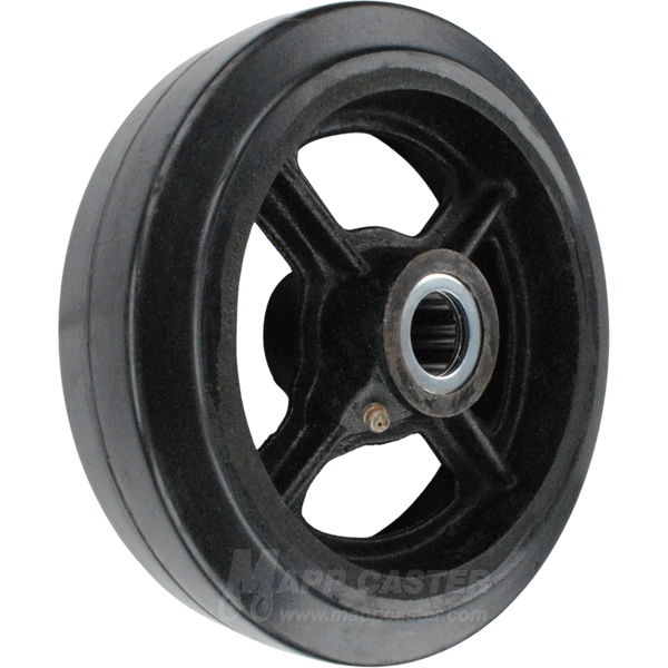 8" x 2" Rubber on Iron Wheel w/ Roller Bearings - 600 Lbs Capacity ...