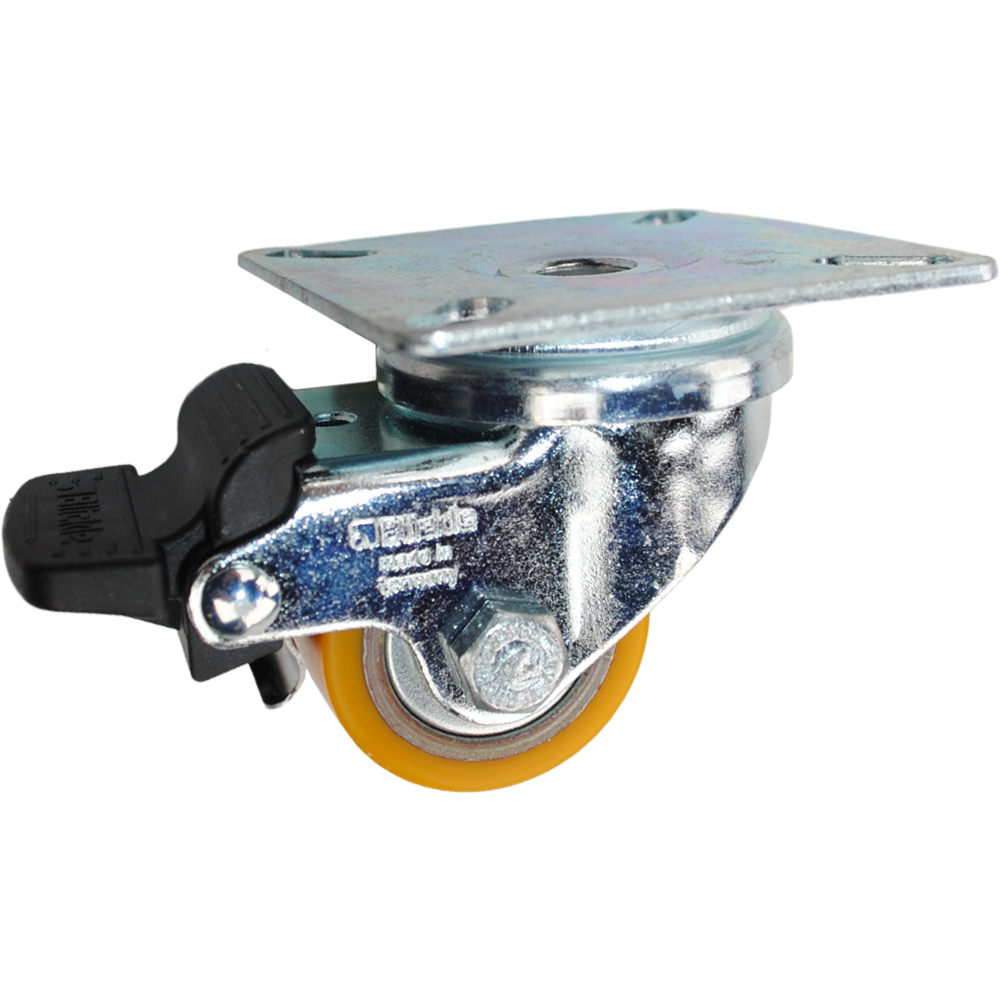 Low Profile Heavy Duty Brake Caster - 2" Mount Height | 220 Lbs Cap ...