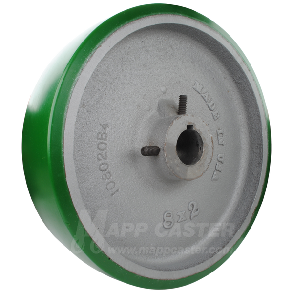 8" x 2" Polyurethane on Iron Keyed Wheel - 1,500 Lbs Capacity - Mapp Caster
