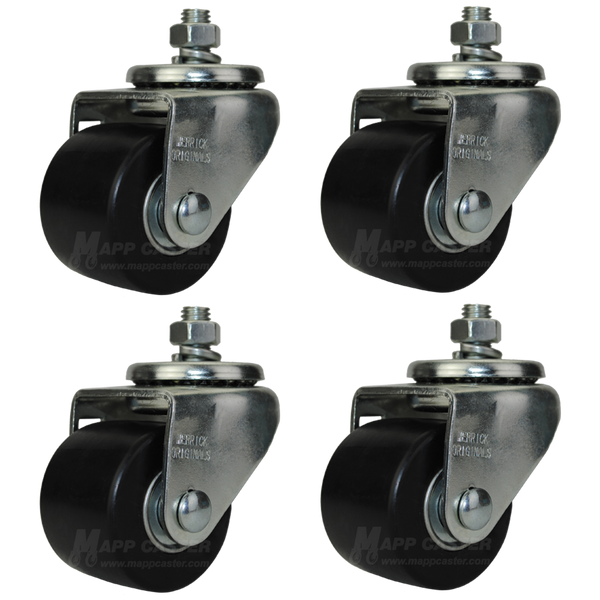 Auto Dolly Replacement Caster Kit - Heavy Duty 2-1/2" Low Profile Wheel ...