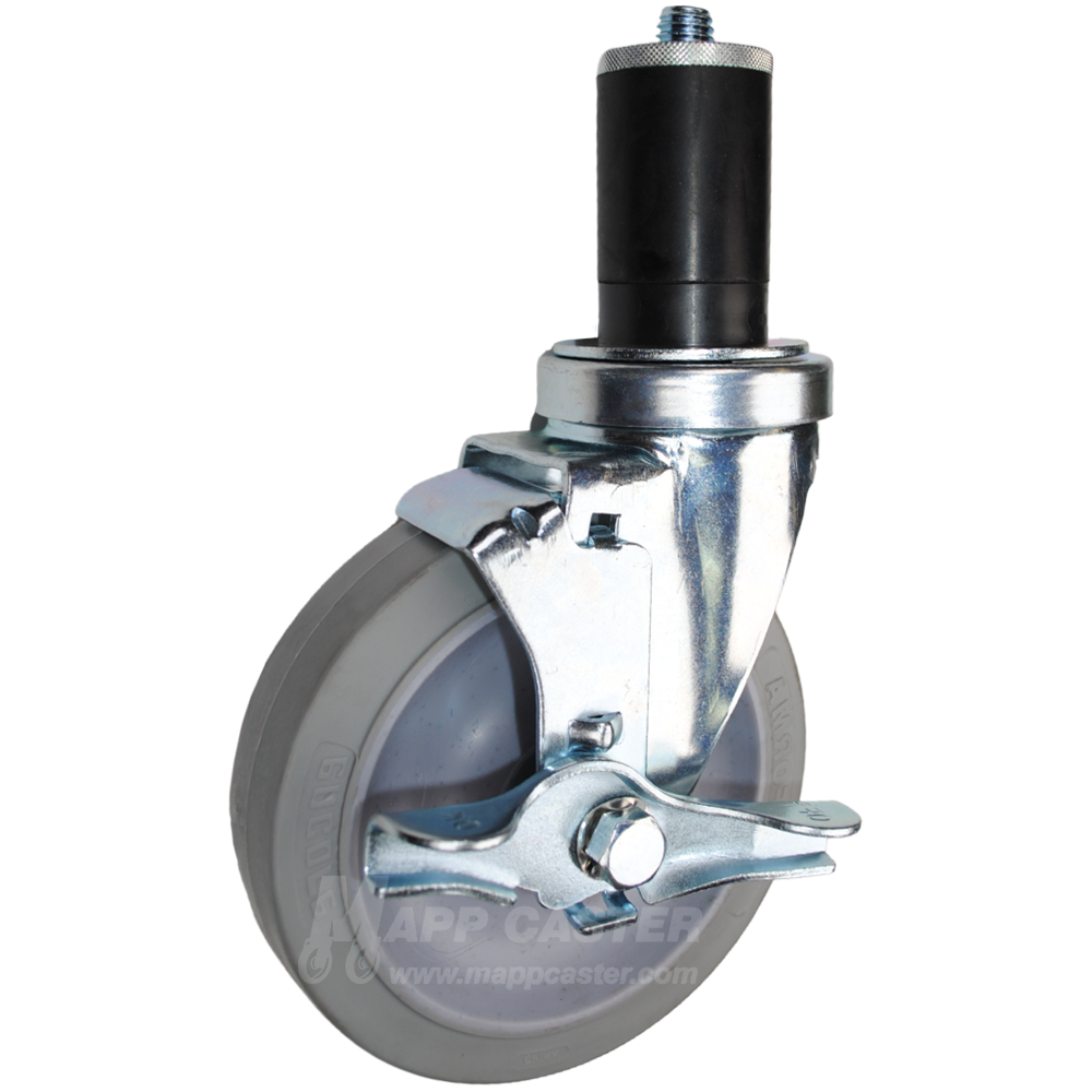 5" Grey Rubber Food Prep Table Casters, NSF Certified, Premium Floor S ...