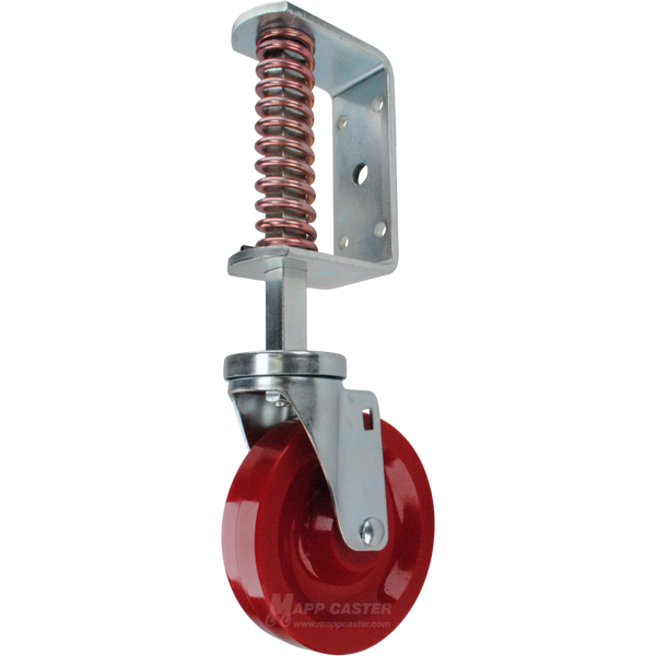 Spring Loaded Gate Bracket USA Made | 5" Polyurethane Wheel - 300 lbs ...