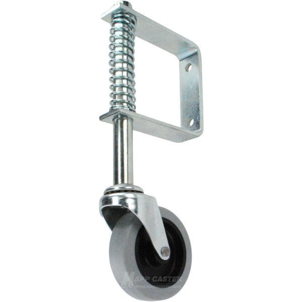 USA Made Spring Loaded Bracket with USA Made 3" TPR Wheel - Mapp Caster