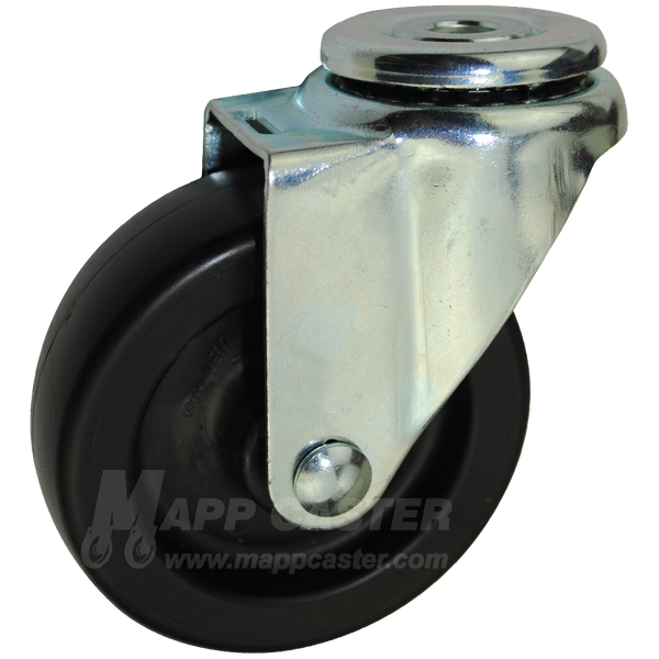 4" x 1-1/4" Heavy Duty Plastic Hollow Kingpin Swivel Caster - 350 Lbs ...