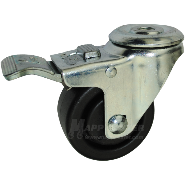 3" x 1-1/4" Heavy Duty Plastic Hollow Kingpin Caster with Total Lockin ...