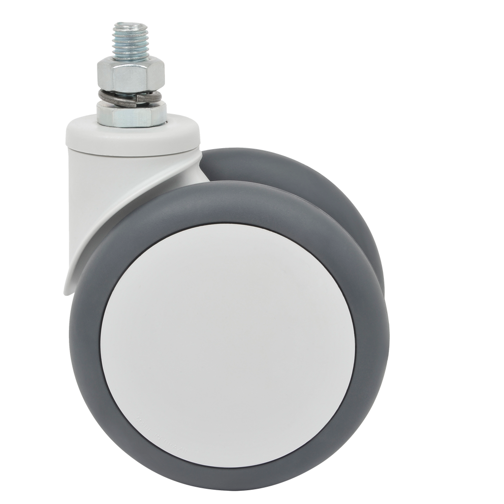 100mm (3.93") Twin Wheel Medical Caster with Thermoplastic Rubber Whee ...