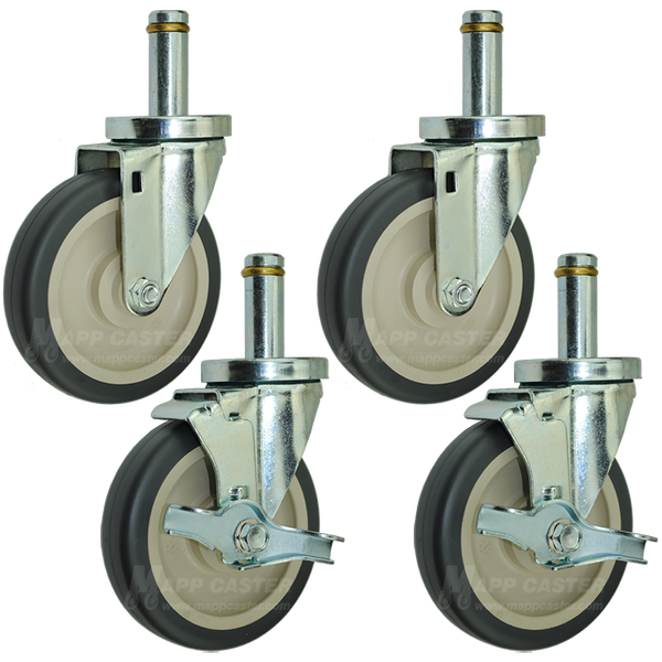 5"Metro Wire Shelving Caster Kit, Set of 4 Floor Protective Casters, 2 ...