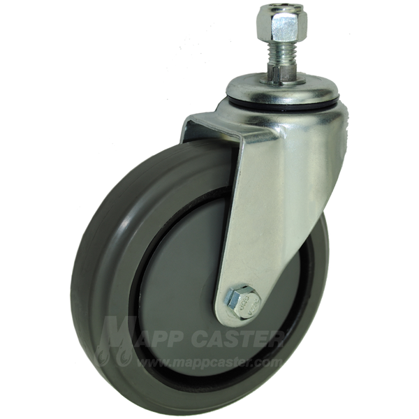 5" Thermoplastic Rubber Shopping Cart Caster & Wheel Replacement Kit F ...