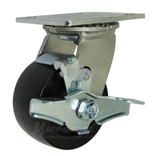 4" Heavy Duty Polyofelin BBQ Pit Casters, 2000lb Total Capacity - Mapp ...